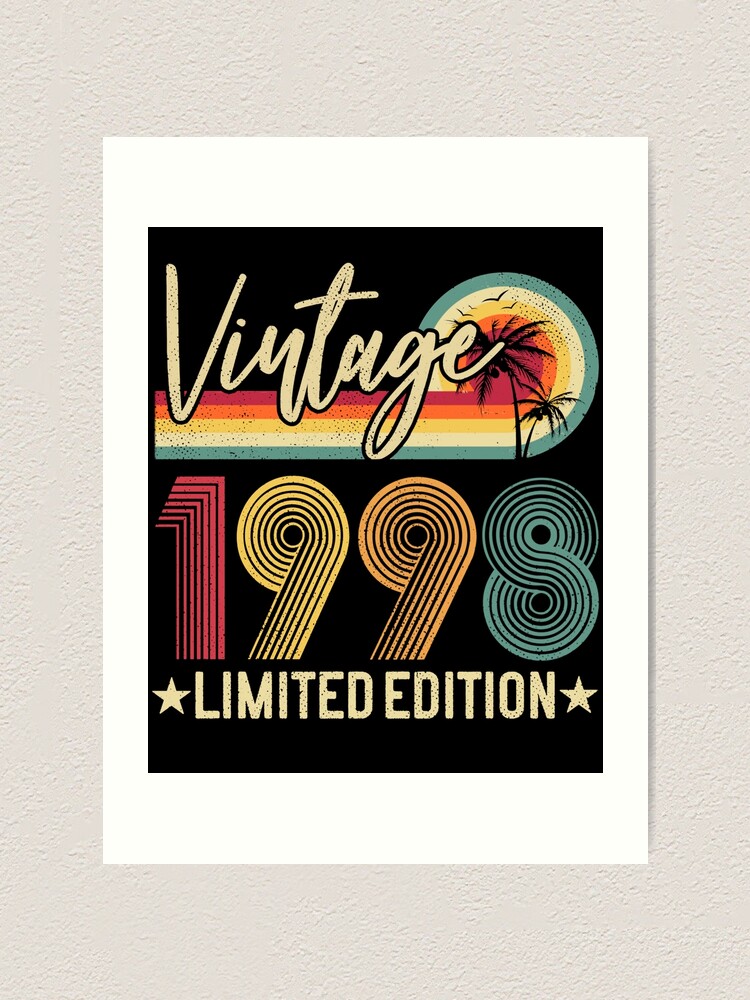 "Vintage 1998 Limited Edition Born In 1998 24th Birthday Gift 24 Years ...