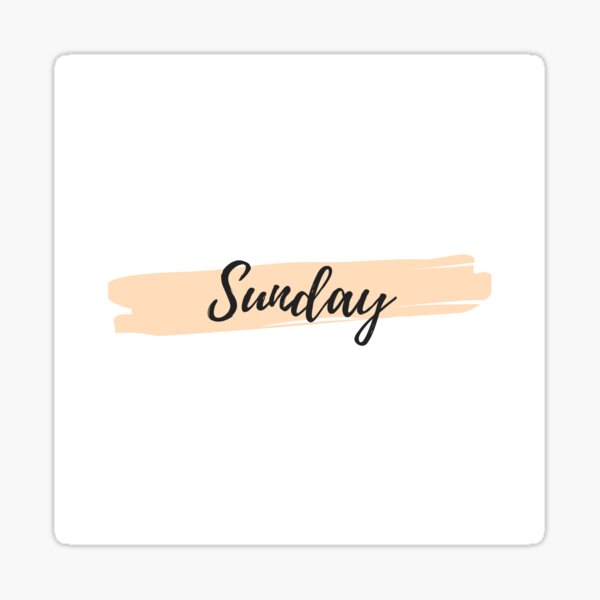 "Sunday " Sticker for Sale by IMAGINARY100 | Redbubble