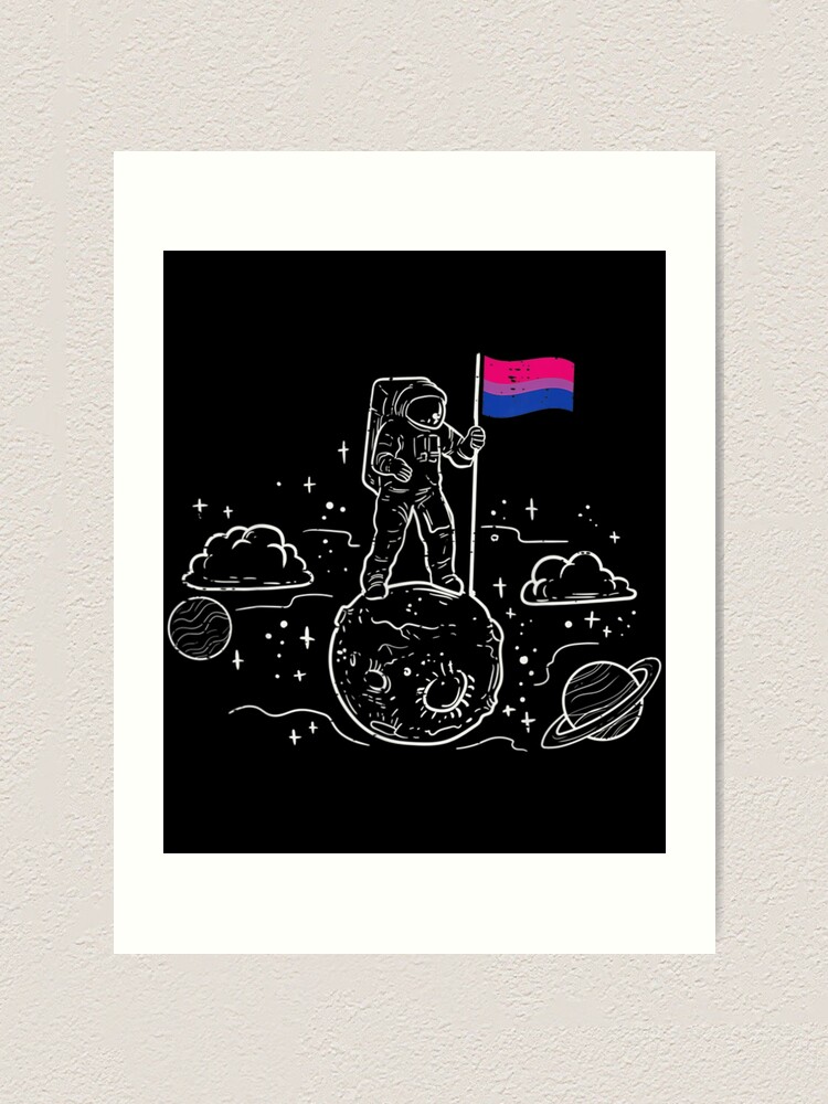 "Astronaut Moon Bisexual Flag Space Lgbtq Gay Pride Ally Bi" Art Print for Sale by OcSa | Redbubble