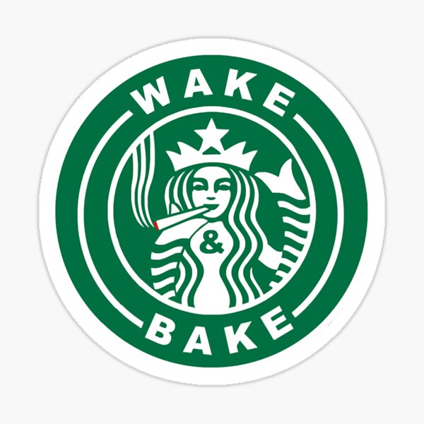 "Wake & Bake Starbucks Logo " Sticker for Sale by TammyDinhg | Redbubble
