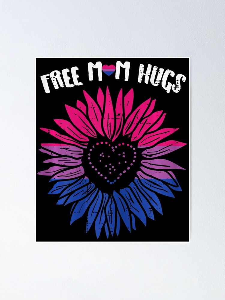 Womens Free Mom Hugs Bisexual Sunflower Bi Pride Flag Lgbtq Women