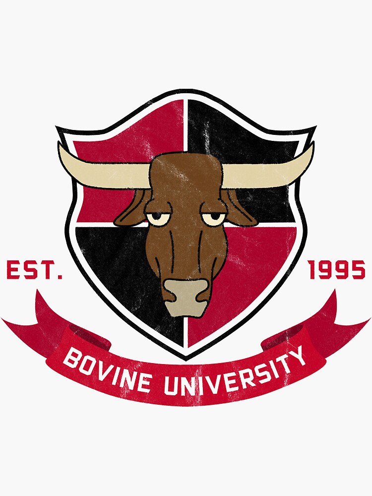 "Bovine University Logo Sticker" Sticker for Sale by Amethyste28 ...