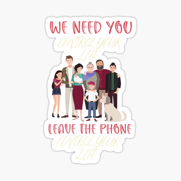 "mobile phone addiction" Sticker for Sale by Babytopia | Redbubble
