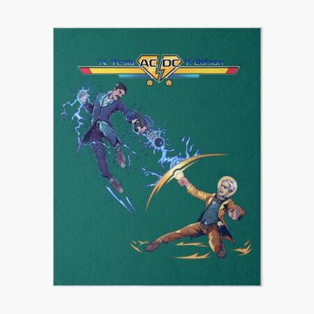 "Nikola Tesla Vs. Thomas Edison - ACDC - Elon Musk " Art Board Print ...