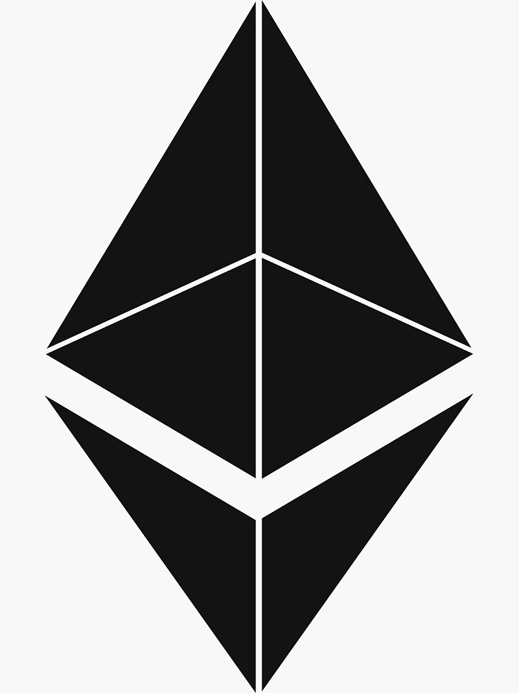 "ETH Ethereum Black Logo" Sticker for Sale by sickNATURE | Redbubble