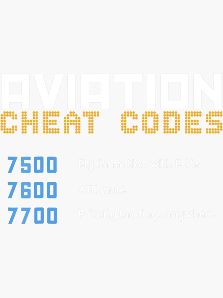 "Aviation Cheat Codes Aviation , Pilot" Sticker for Sale by FujkinAichi ...