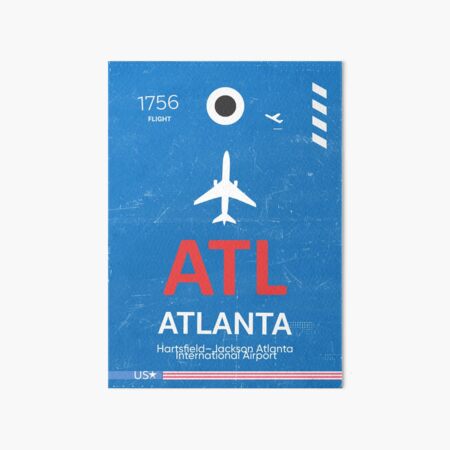 "ATL Hartsfield–Jackson Atlanta International Airport" Art Board Print ...