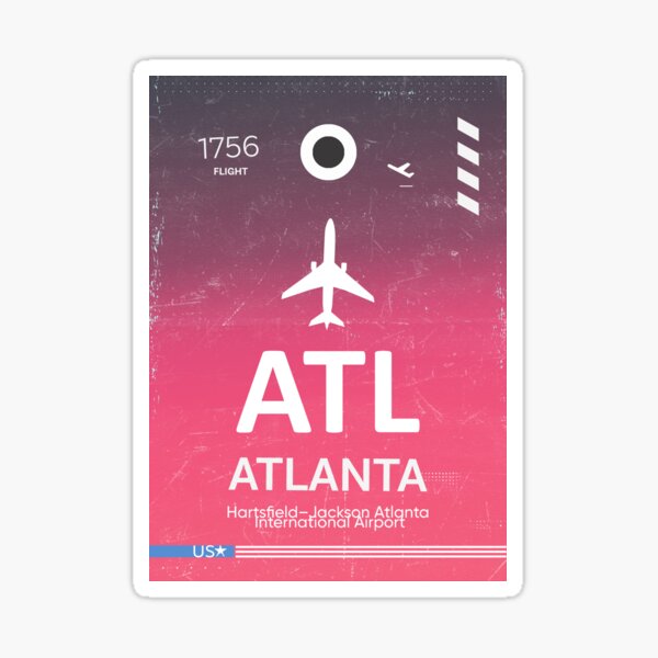"ATLANTA airport code" Sticker for Sale by Aviators | Redbubble