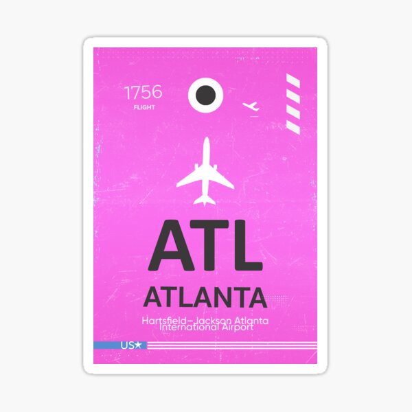 "Atlanta airport code" Sticker by Aviators | Redbubble