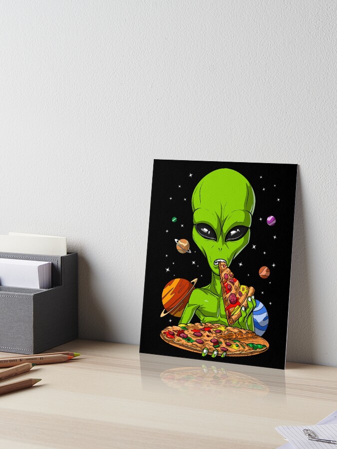 "Space Alien Eating Pizza" Art Board Print for Sale by Nikolay Todorov ...