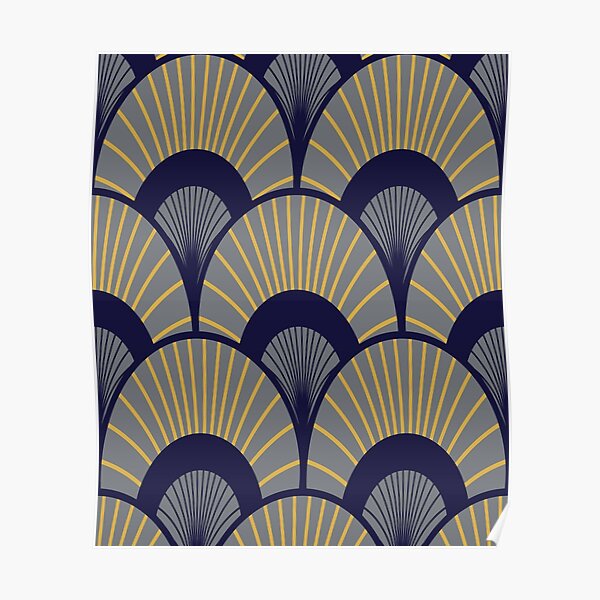 " Art Deco design blue and gold" Poster for Sale by thetihastore ...