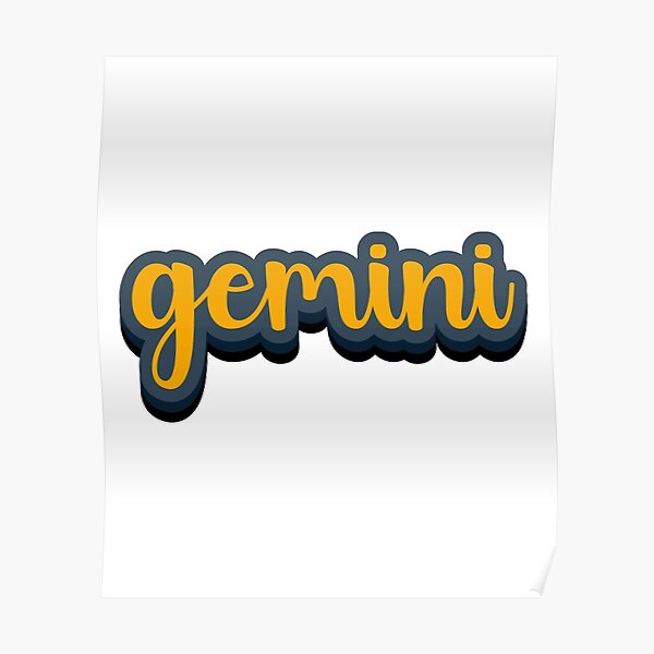 "Gemini sign - The Cute Gemini Text" Poster for Sale by MAPELPOD ...