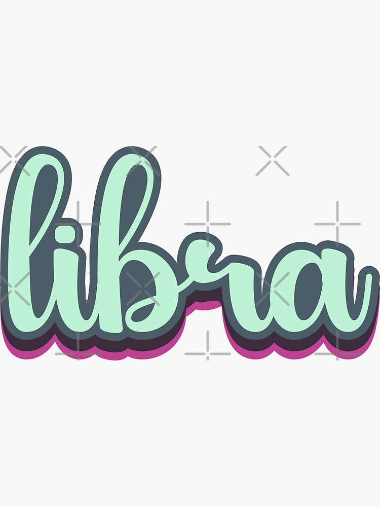 "Libra sign - The Cute Libra Text" Sticker for Sale by MAPELPOD | Redbubble