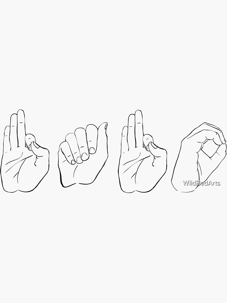 "ASL FAFO without text" Sticker for Sale by WildRedArts | Redbubble