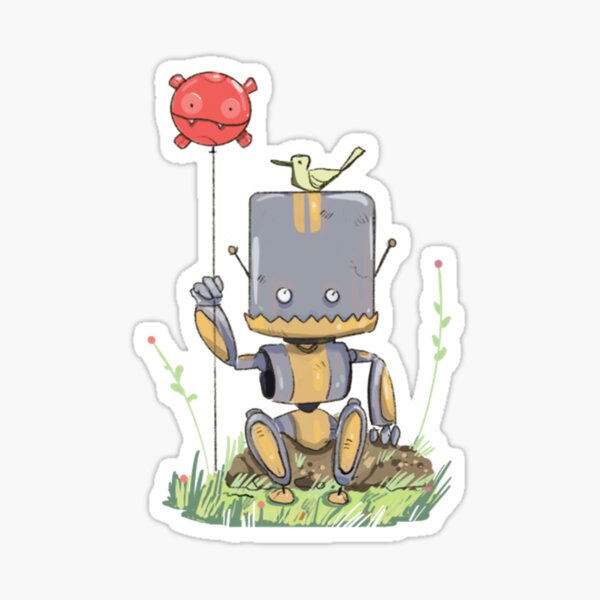 "Robot T-ShirtMarch of robots 3" Sticker for Sale by GaviRubos | Redbubble