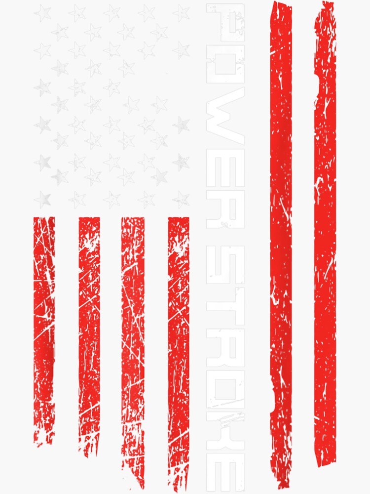 "7.3 Diesel Power Stroke American Flag Powerstroke Engine" Sticker for ...