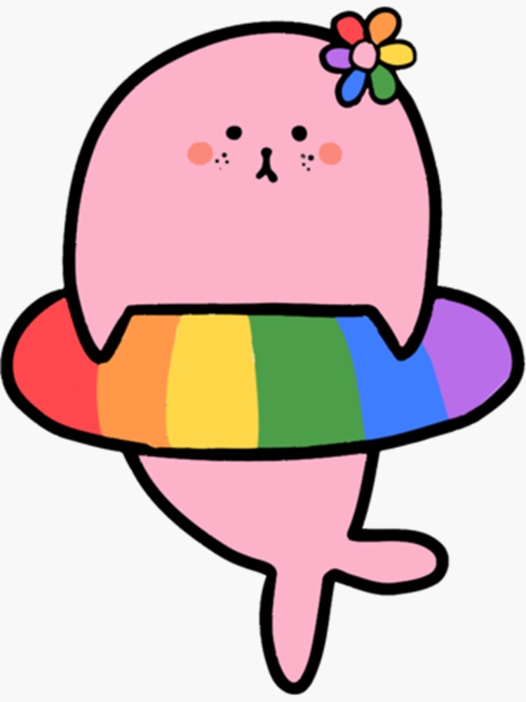 "pride rainbow style lgbt seal shirts. " Sticker for Sale by ...