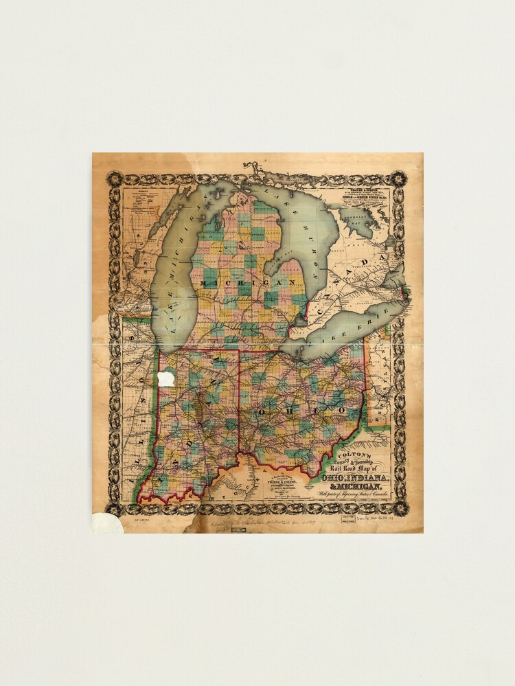 Mapa De Indiana Y Michigan