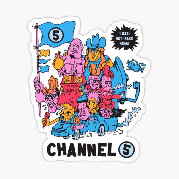 "Channel 5, racing you your news! " Sticker for Sale by CeciliaMontana ...