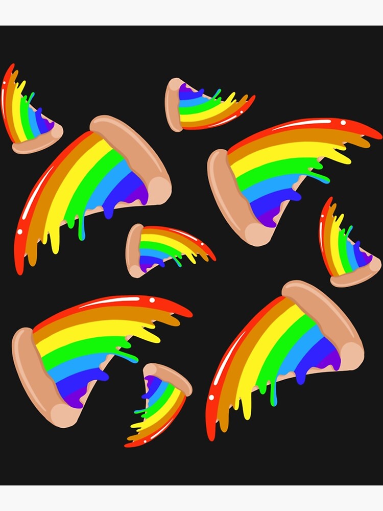 "Rainbow pizza slices party " Poster for Sale by PerciaccantoRy | Redbubble