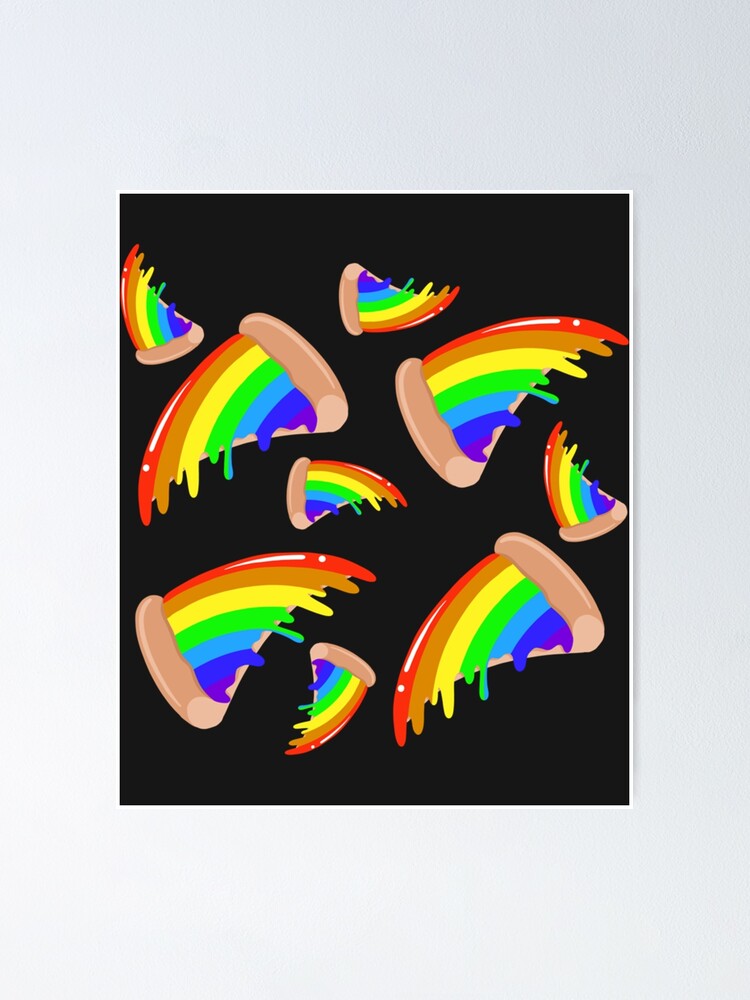 "Rainbow pizza slices party " Poster for Sale by PerciaccantoRy | Redbubble