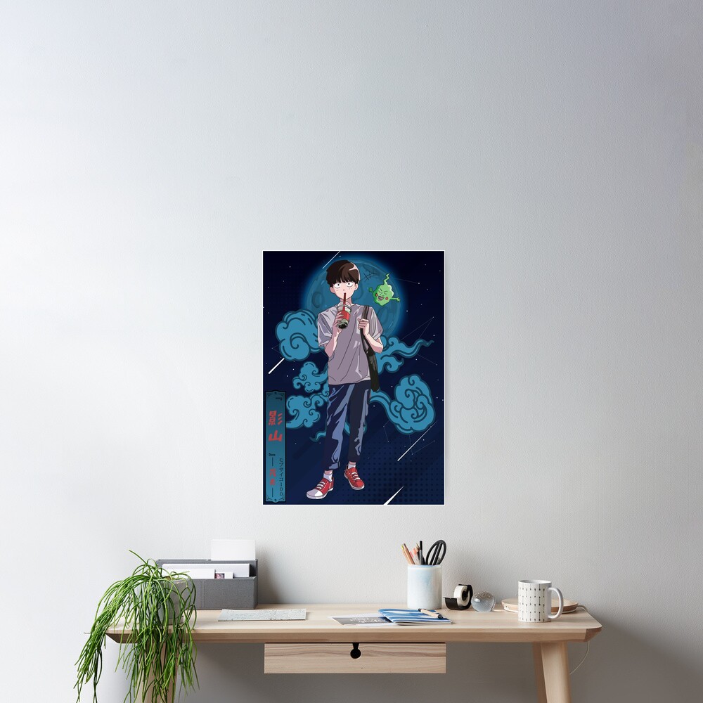 "Kageyama Shigeo White T-Poison - Mob Psycho 100" Poster for Sale by ...