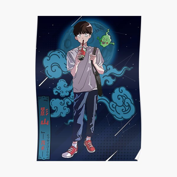 "Kageyama Shigeo White T-Poison - Mob Psycho 100" Poster for Sale by ...