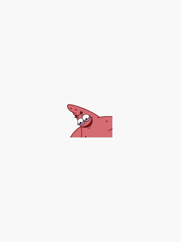 "Evil Patrick Star Meme" Sticker for Sale by gellysbean | Redbubble