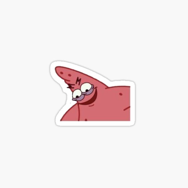 "Evil Patrick Star Meme" Sticker for Sale by gellysbean | Redbubble