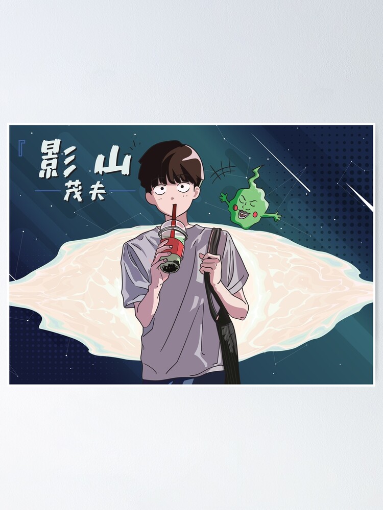 "Kageyama Shigeo White T-Poison Skyness | Mob Psycho 100" Poster for ...