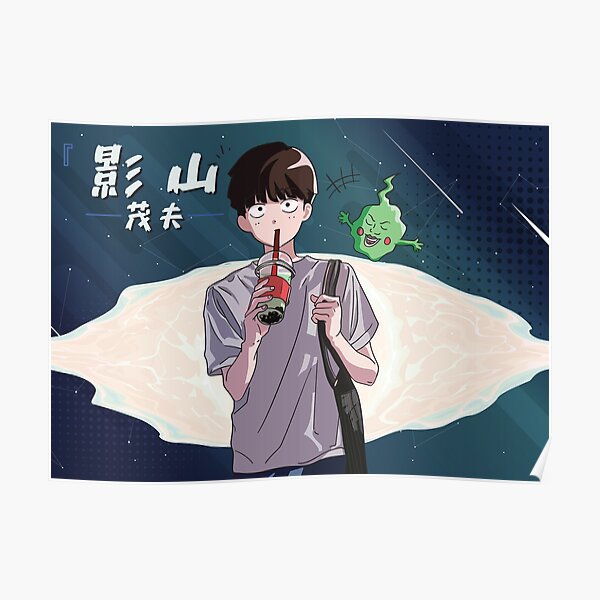 "Kageyama Shigeo White T-Poison Skyness | Mob Psycho 100" Poster for ...