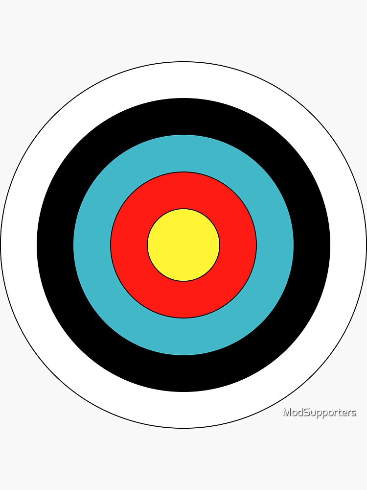 "5 ring Retro Archery target mod roundel" Sticker for Sale by ...