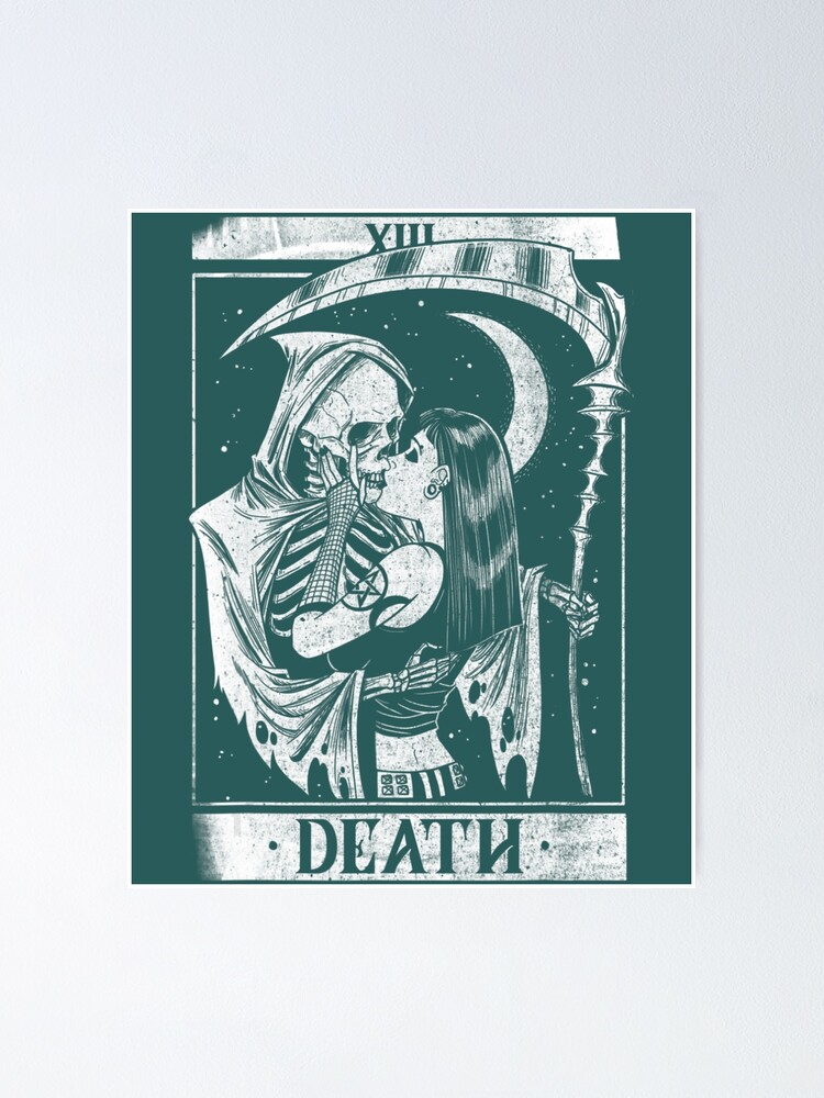 "Blackcraft Vintage Death The Grim Reaper Kiss Tarot Card" Poster for ...