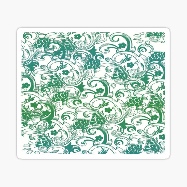 "White And Green Leaf Pattern" Sticker for Sale by FLCdesigns | Redbubble