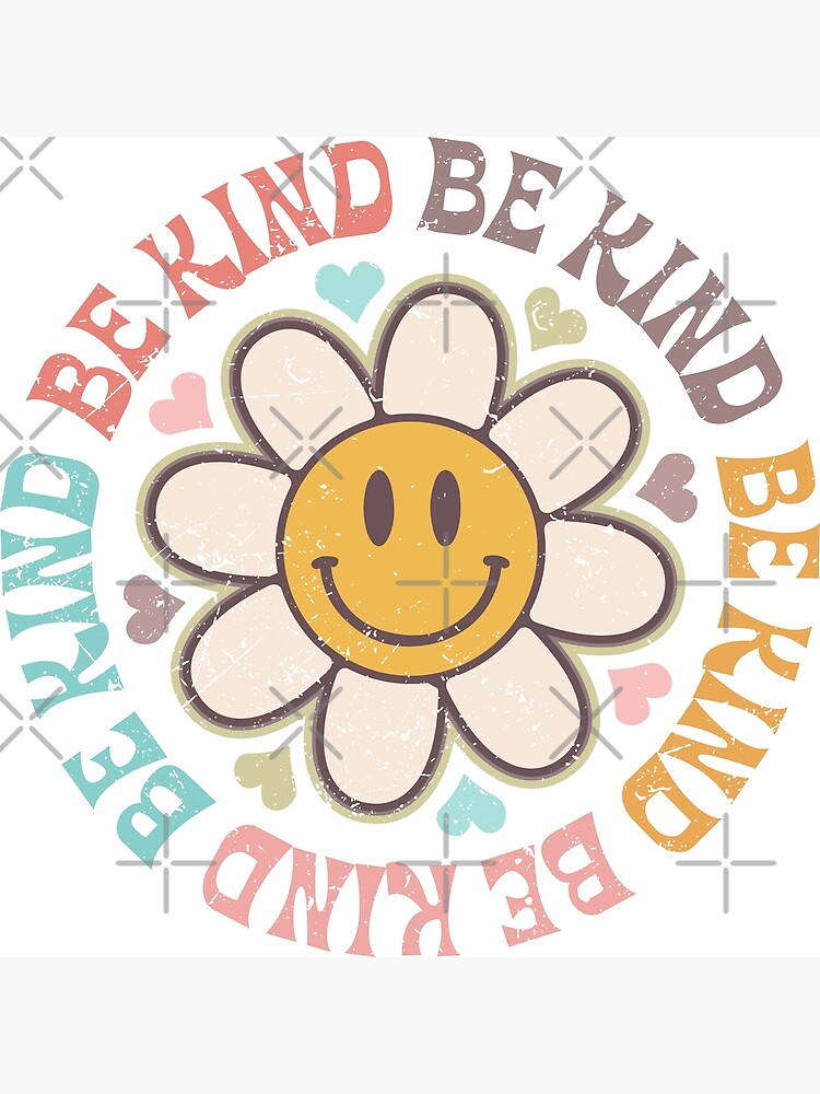 "Retro Be Kind Smiley Face Daisy" Poster for Sale by kubilayilhan ...