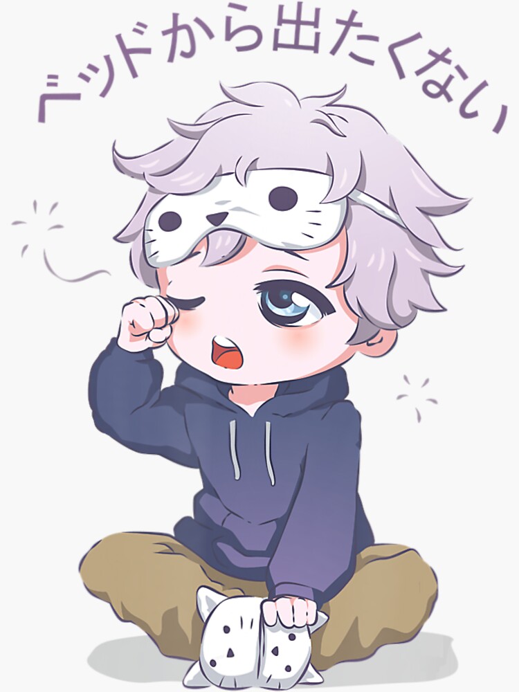 "Boy Kawaii Neko Anime Sad Sleepy Boy Manga Cute" Sticker for Sale by ...