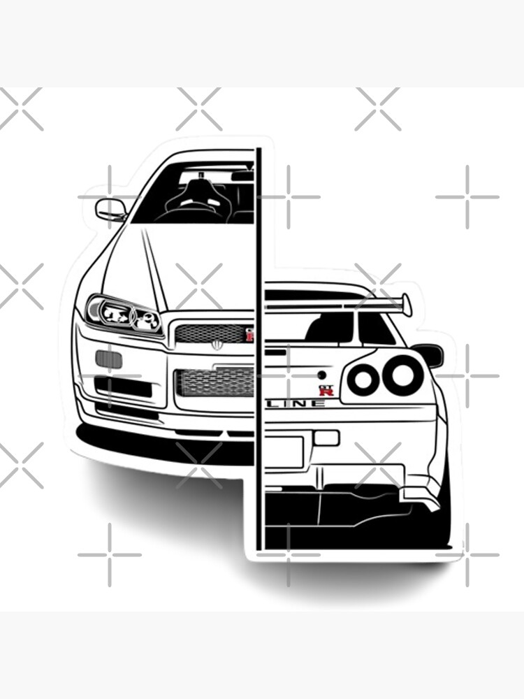 "Nissan Skyline GTR R34 (Godzilla) Merch and Apparel - " Art Print for ...