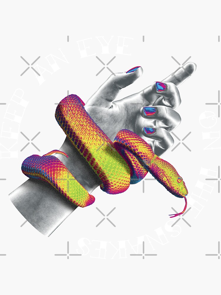 "snake wrapped around hand" Sticker for Sale by Jazuba | Redbubble