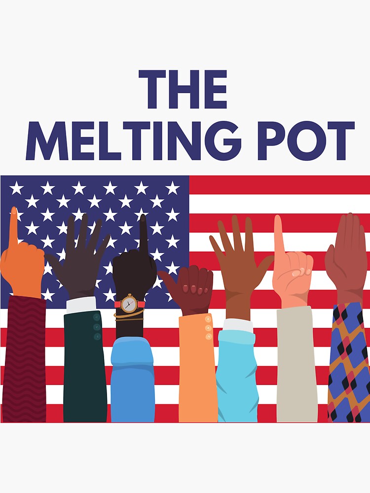 "The melting pot USA Flag. No one is illegal" Sticker for Sale by T ...