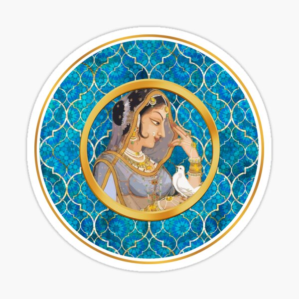 "INDIAN RAJASTHANI QUEEN - INDIGO BLUE" Sticker for Sale by Art ...