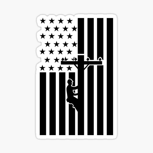 "Lineman flag" Sticker for Sale by PurdyCDesigns1 | Redbubble