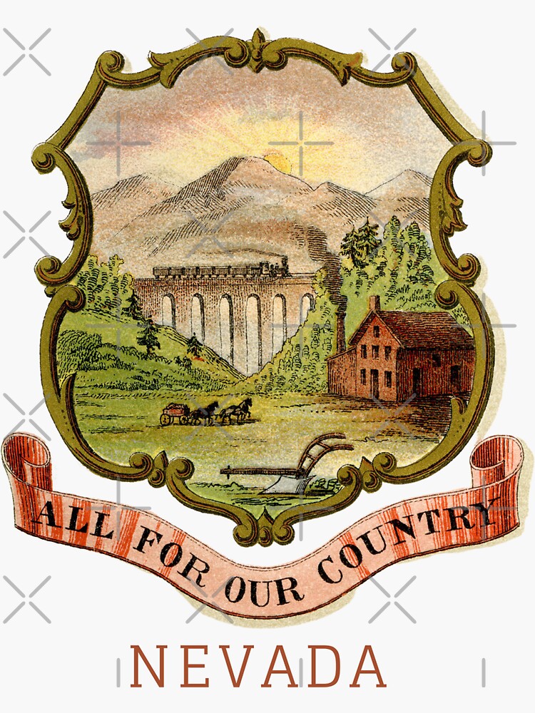 Pegatina «Escudo de armas del estado de Nevada» de ArtbyAMB | Redbubble