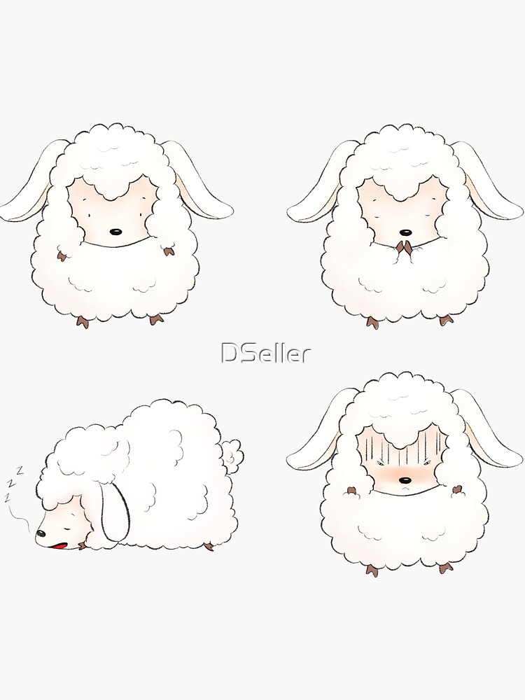 "Cute Sheep Stickers for Handspinners & Sheep Lovers" Sticker for Sale ...