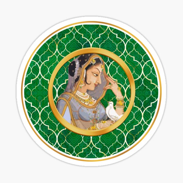 "INDIAN RAJASTHANI QUEEN - LEAF GREEN" Sticker for Sale by Art ...