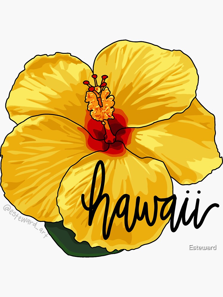 "hawaii state flower " Sticker for Sale by Esteward | Redbubble