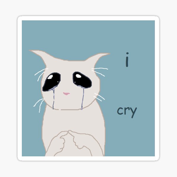 "sad cat" Sticker for Sale by allhailcats | Redbubble