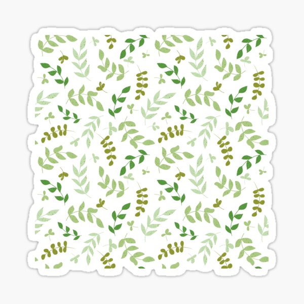 "Hand-drawn green leaves" Sticker for Sale by Stacy-Potato | Redbubble
