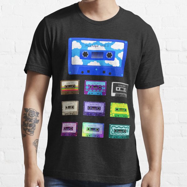 "set of Retro mixtape Cassette tapes 80's 90's" T-shirt for Sale by indiVisibl | Redbubble ...