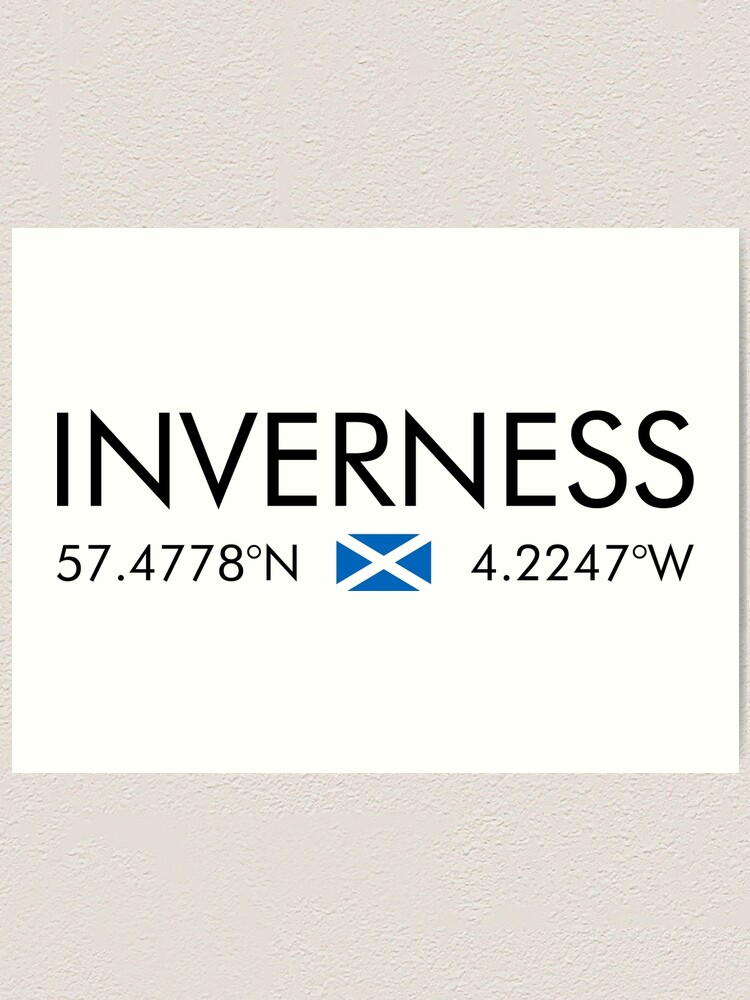 "Scotland - Inverness City Coordinates" Art Print for Sale by n0madd ...