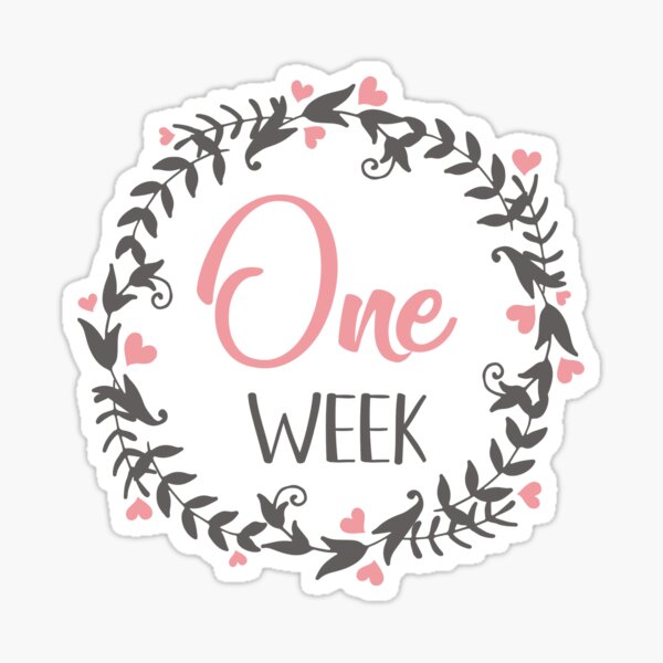"ONE WEEK MILESTONES HEART" Sticker for Sale by Berlin104 | Redbubble